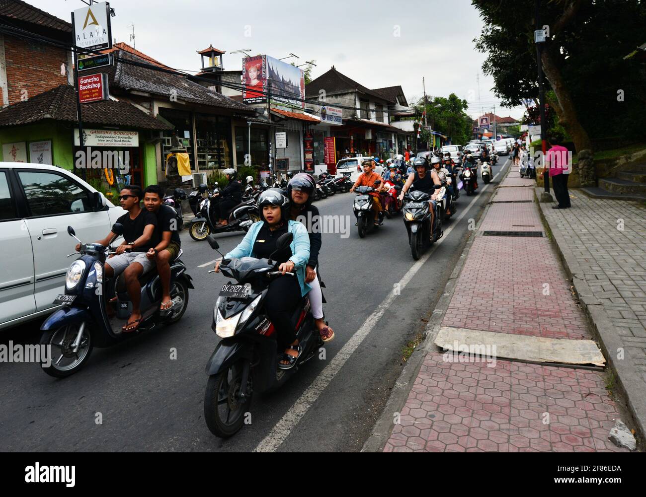 Heavy traffic in Ubud, Bali, Indonesia Stock Photo - Alamy