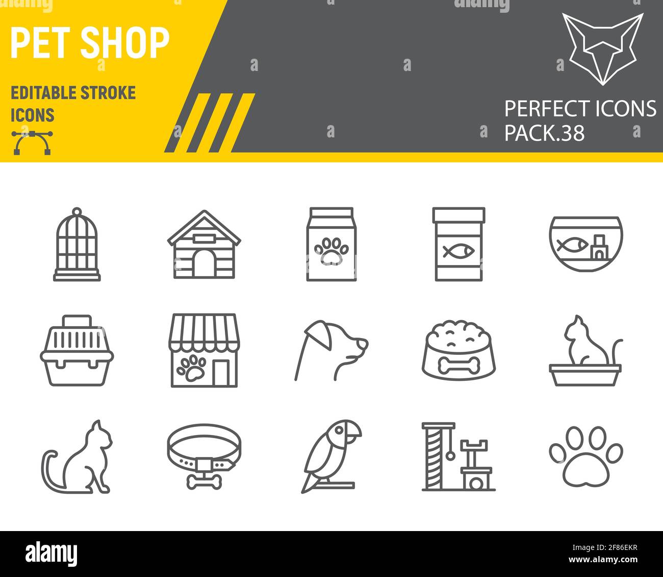 Pet Shop line icon set, pet store collection, vector graphics, logo ...
