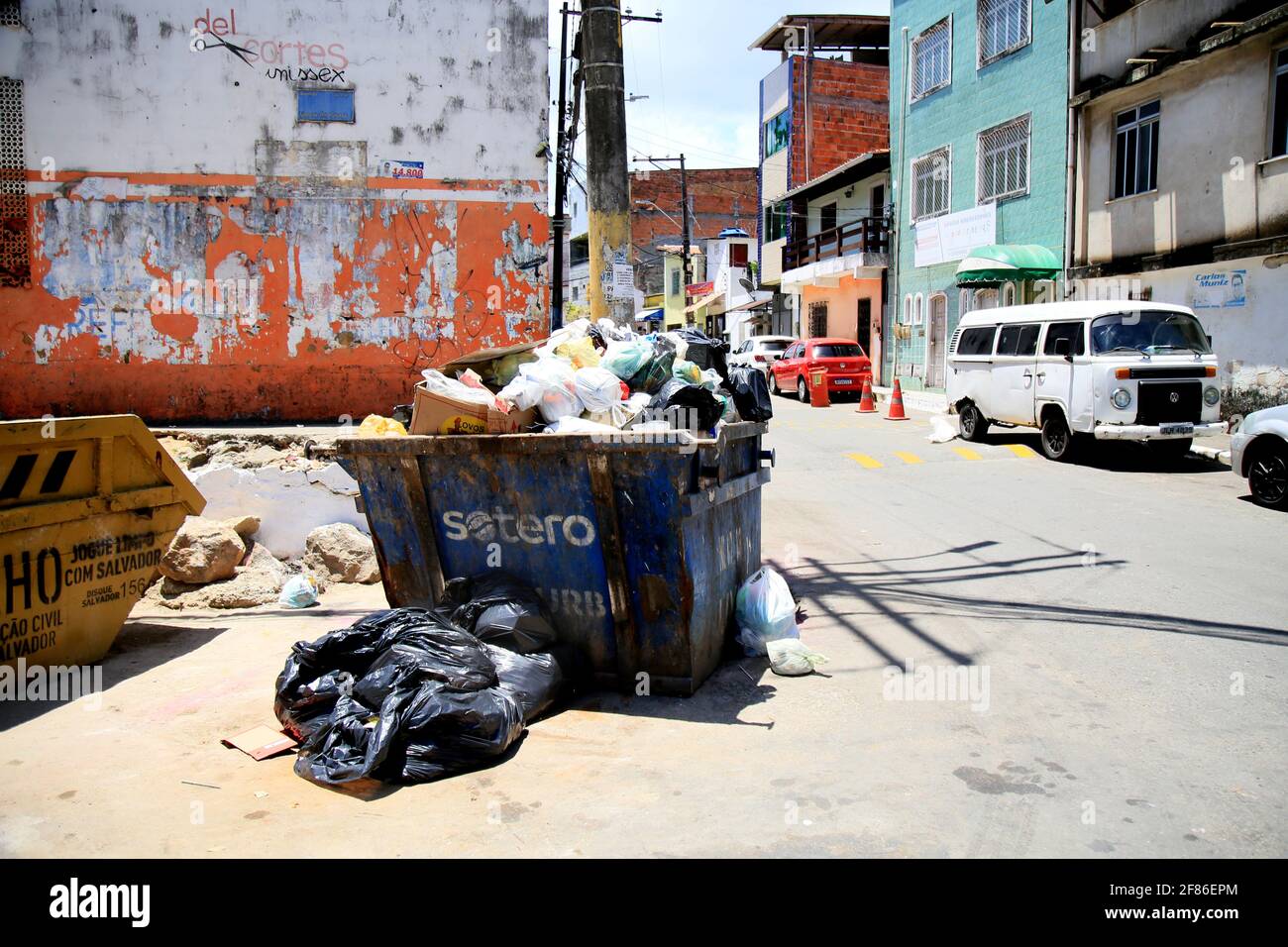 salvador, bahia, brazil - december 14, 2020: metal box for garbage ...