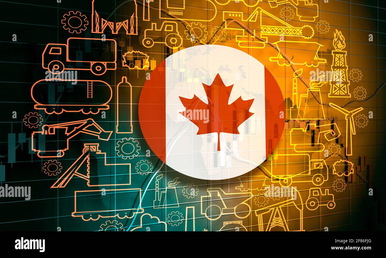 Concept of industrial plant and manufacture building. Energy generation ...