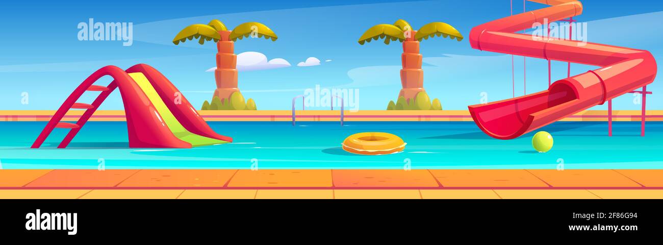 Empty water slide swimming pool Stock Vector Images - Alamy
