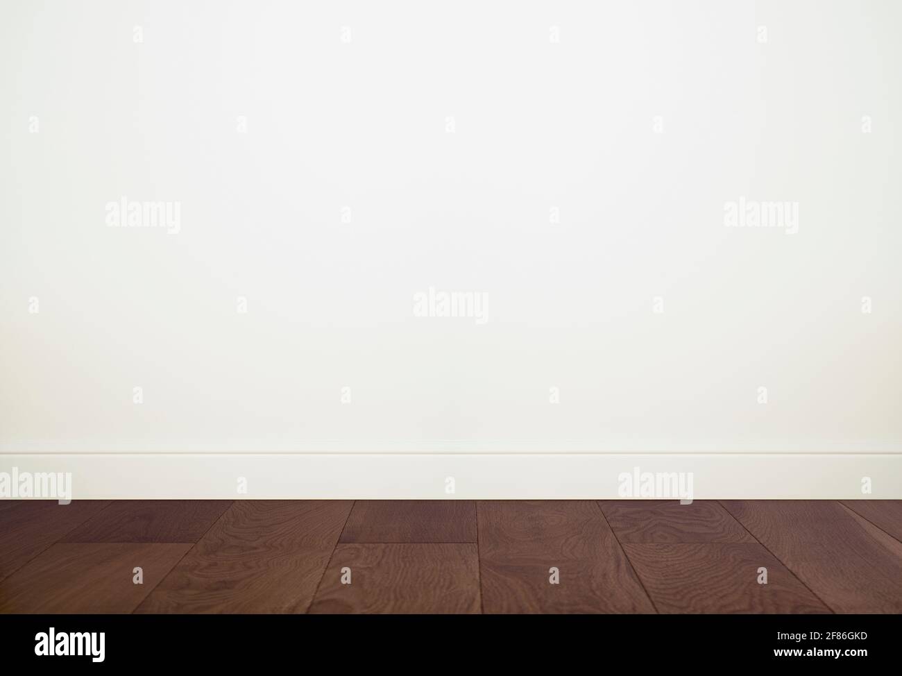 Empty room interior with white wall background and wooden floor. Home ...