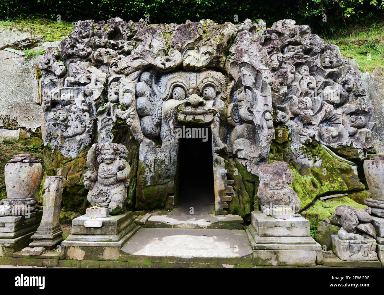 Goa Gajah ( Elephant cave ) temple complex and sanctuary near Ubud, Bali, Indonesia Stock Photo ...