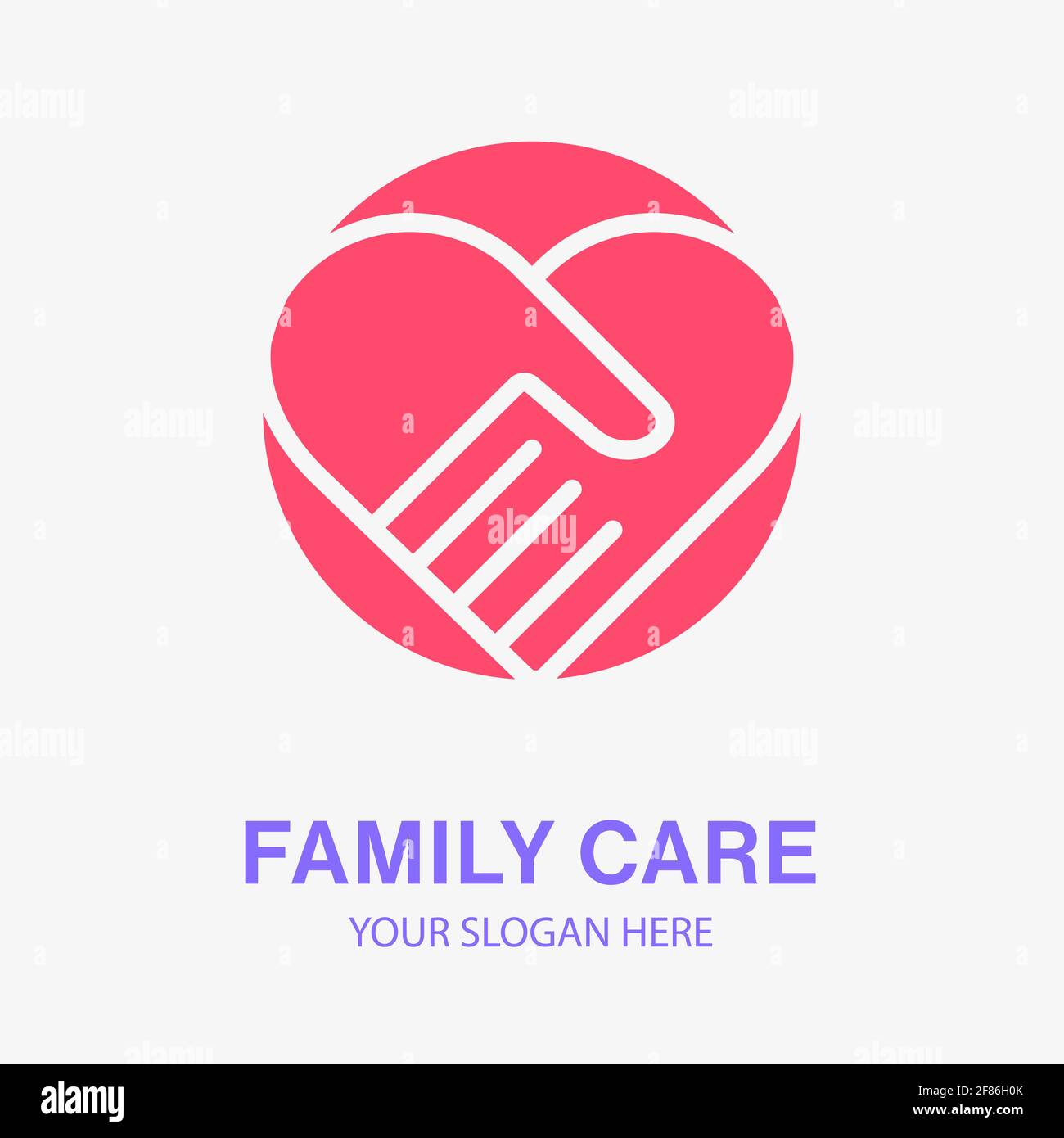 Family care icon. Help, charity, hope logo template. Vector ...