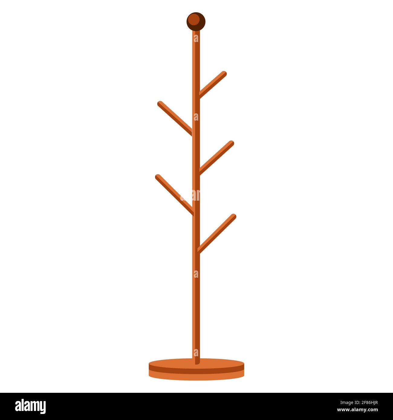 Cartoon vector illustration object wooden clothes stand hanger Stock ...
