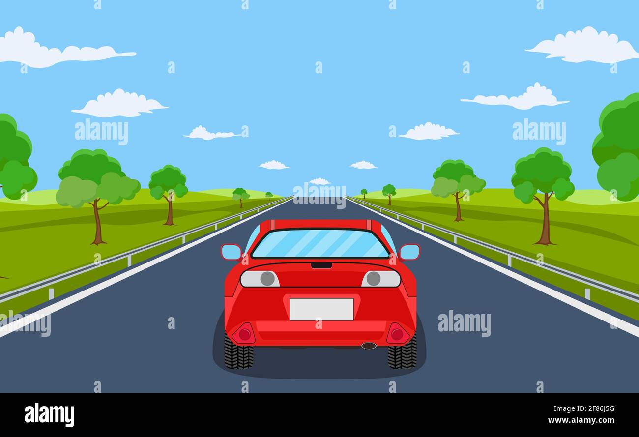 Road driving scenery landscape Stock Vector Images - Alamy