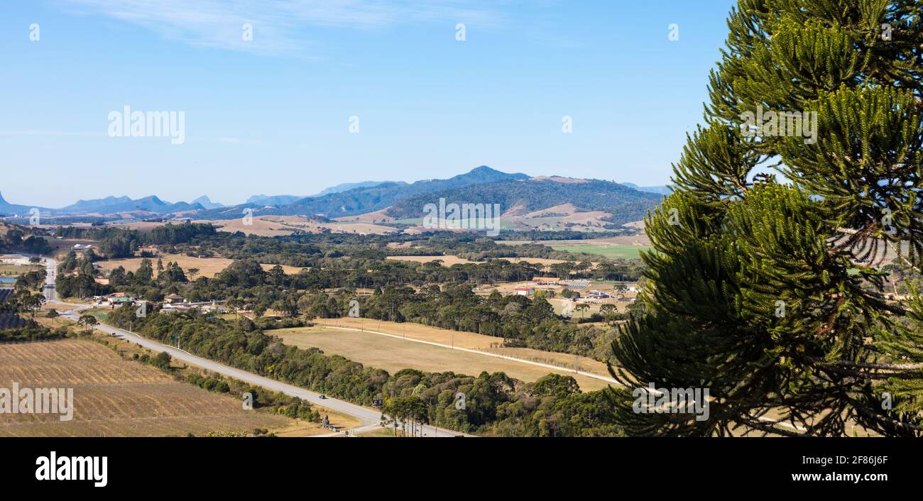 Rural landscape with beautiful greenery in Santa Catarina, Brazil Stock ...