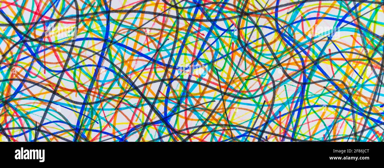 Abstract illustration with colorful swirly lines Stock Photo - Alamy