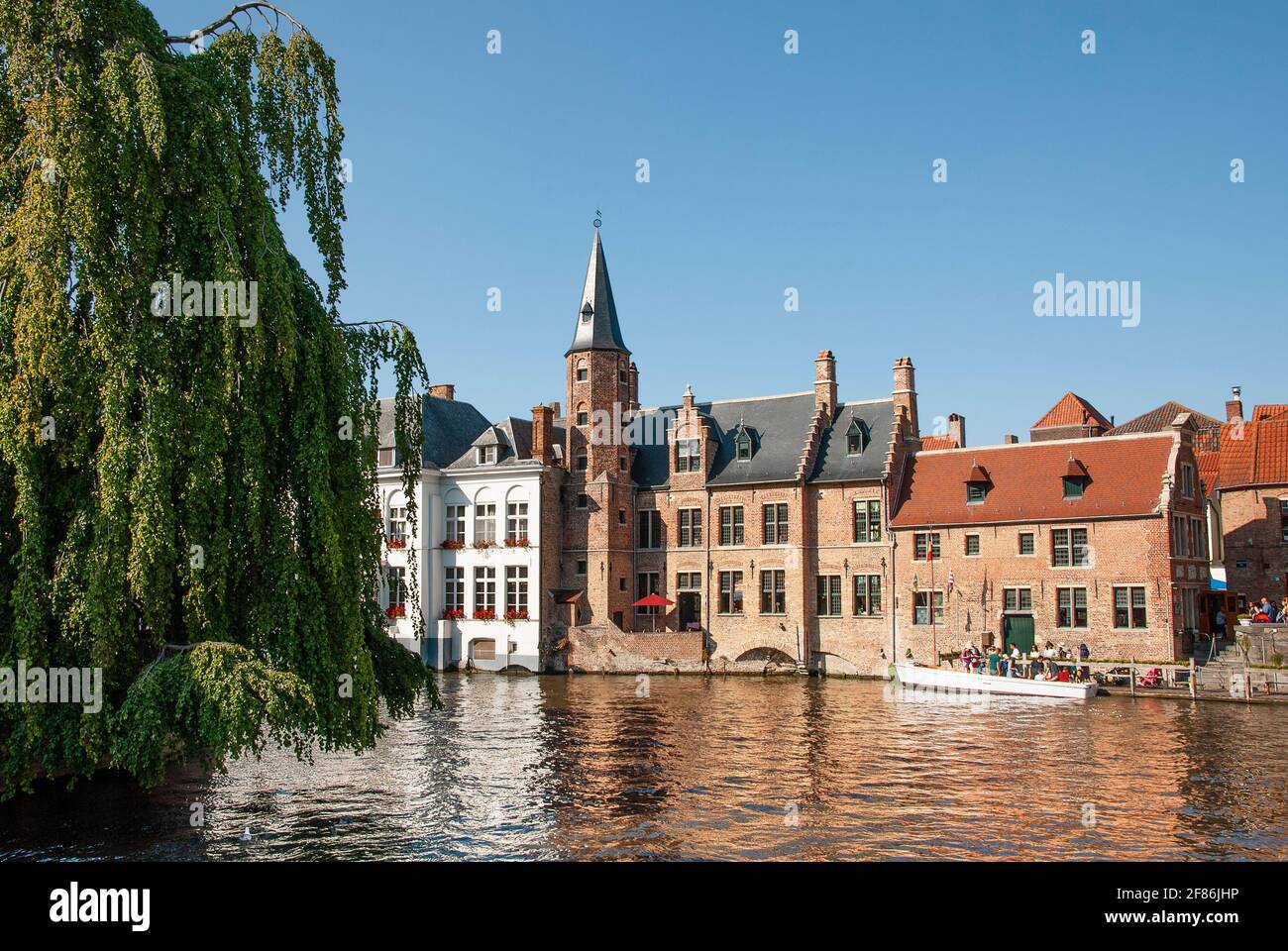Dijver Canal by Rozenhoedkaai in Bruges - Flanders (Belgium Stock Photo ...