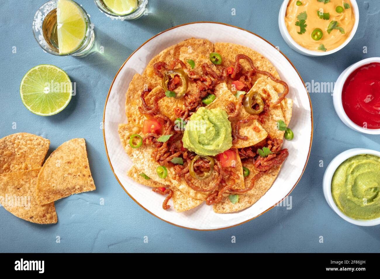 Mexican nachos shot from hi-res stock photography and images - Alamy
