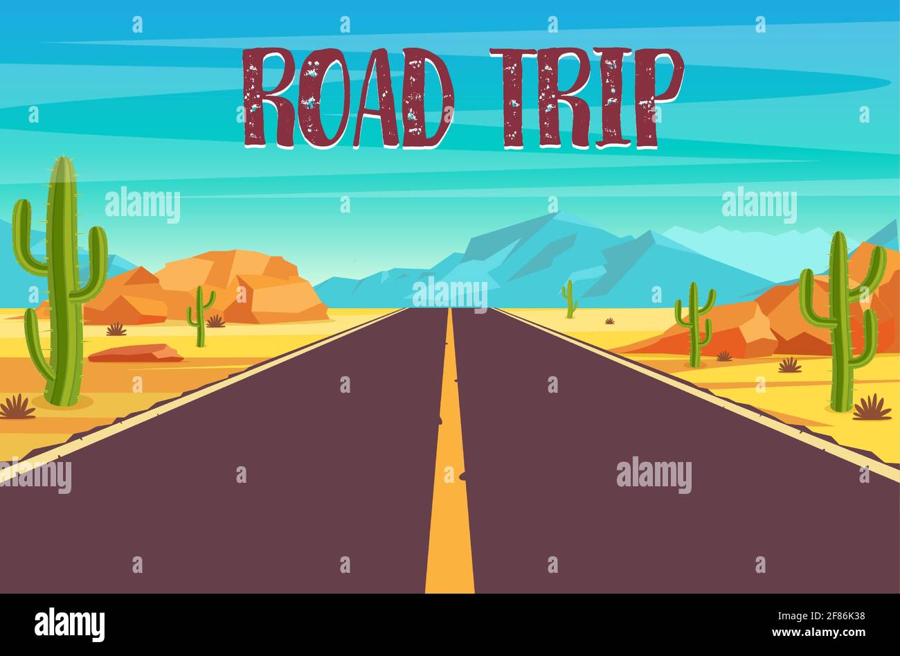 Cartoon desert highway hi-res stock photography and images - Alamy