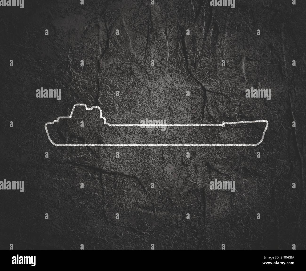 Shipping relative emblem. Nautical cargo vessel in thin line style ...
