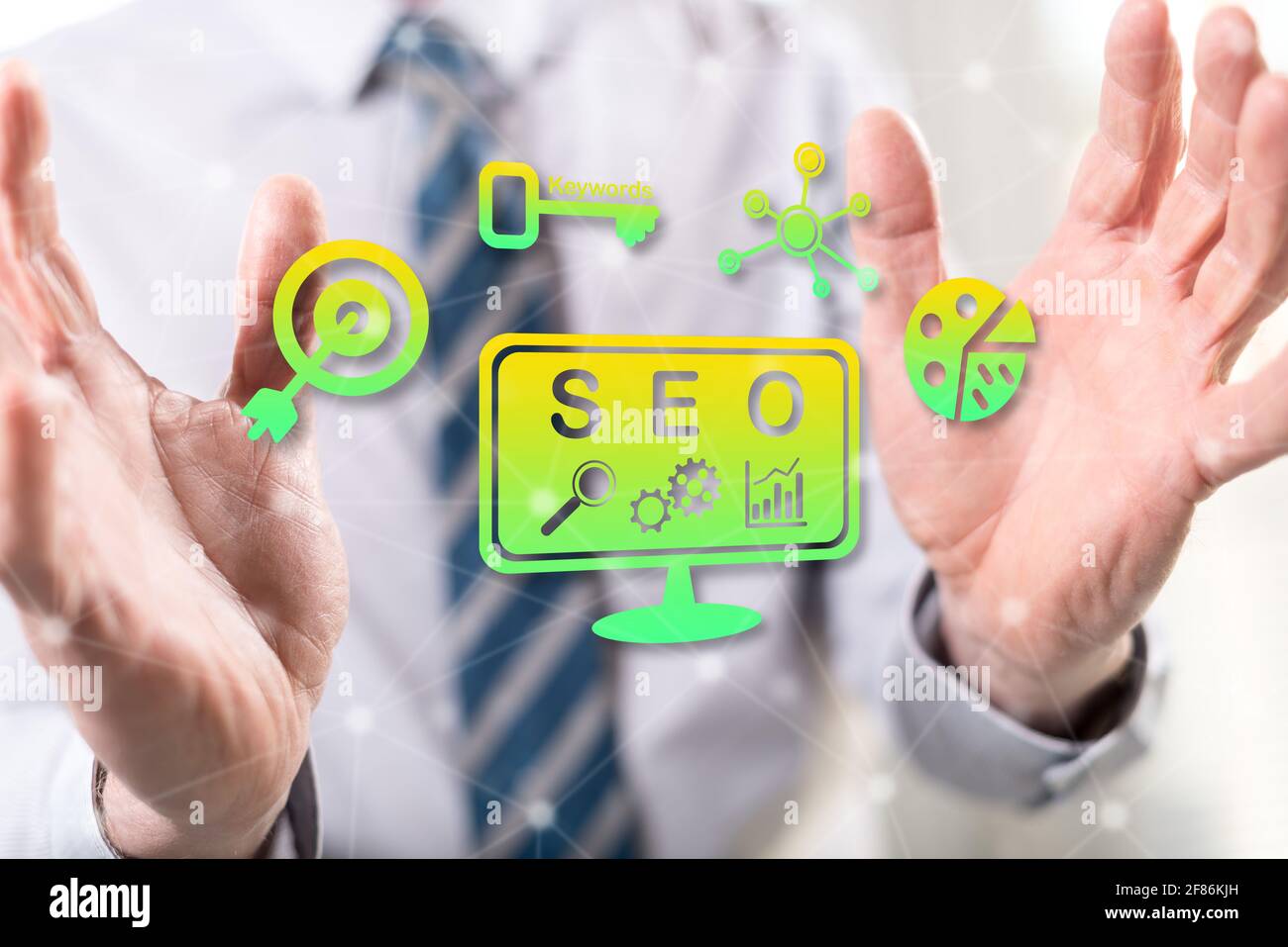 Seo optimization web concept man analyzing data hi-res stock ...