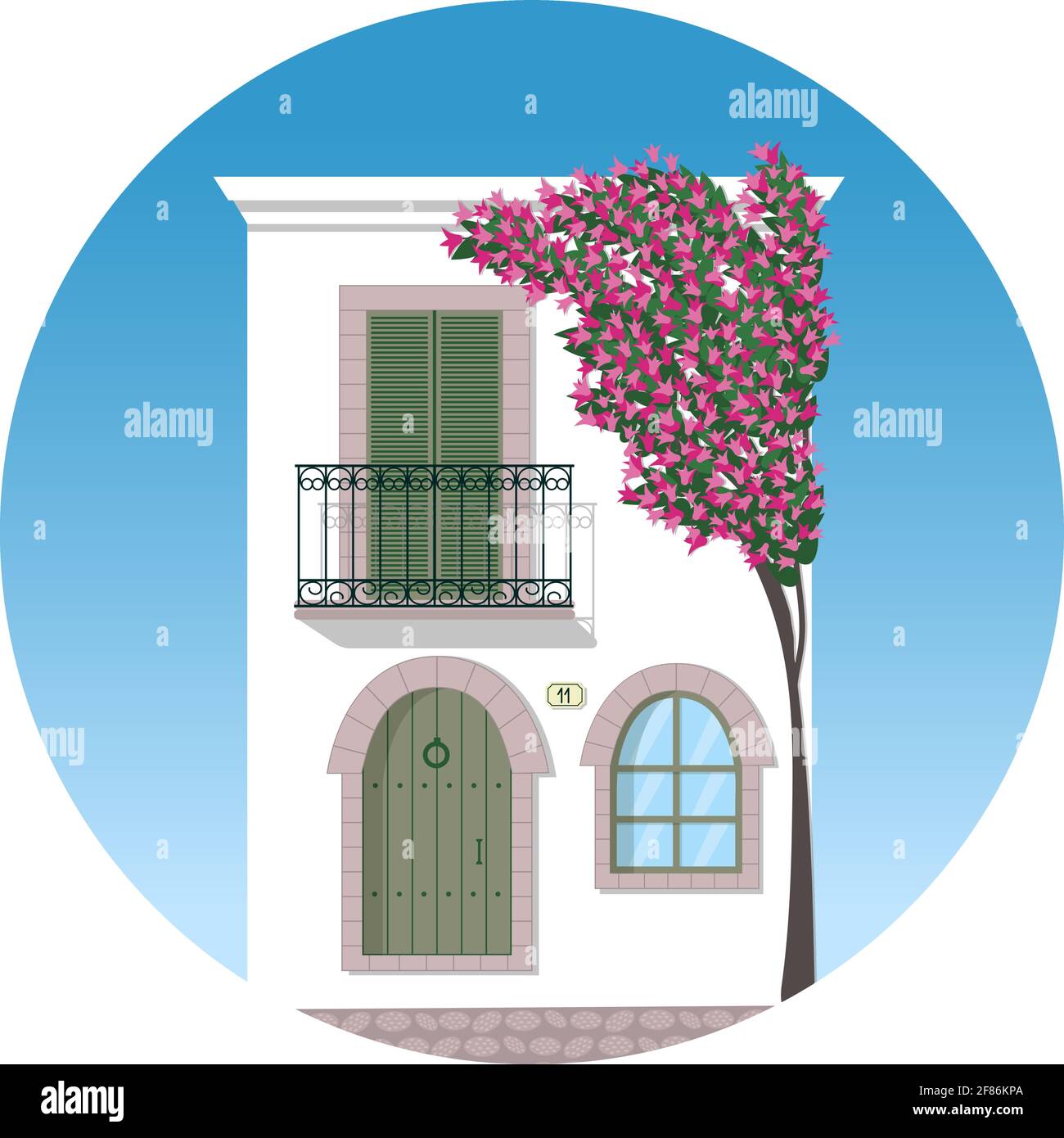 Spanish style house in Stock Vector Images - Alamy