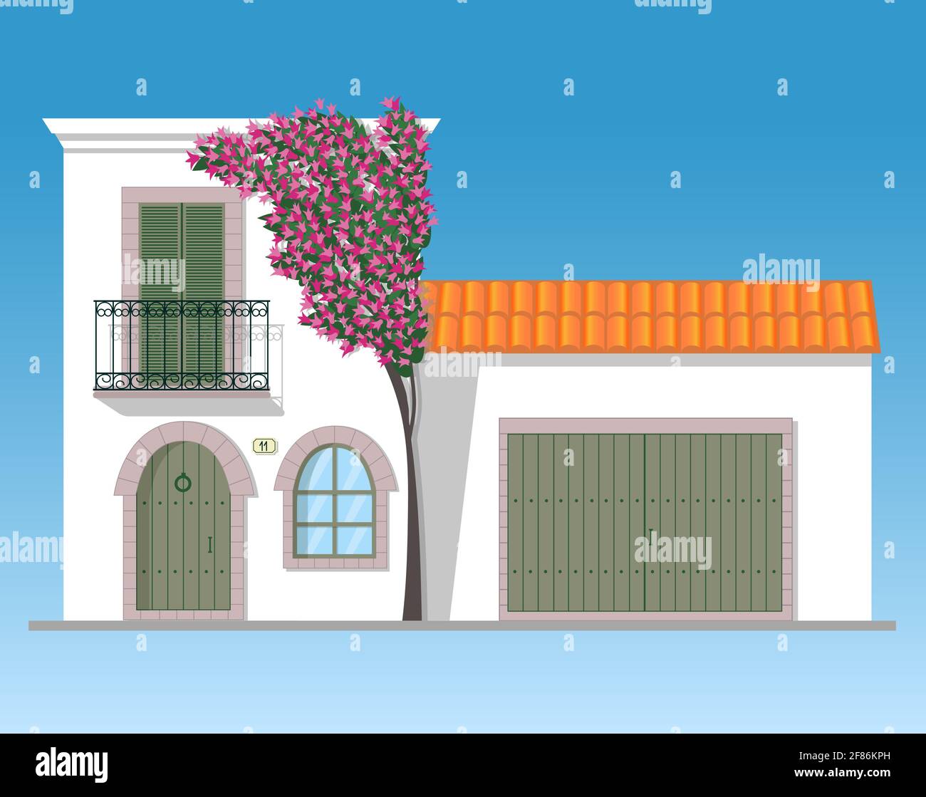 Mediterranean house style Cut Out Stock Images & Pictures - Alamy