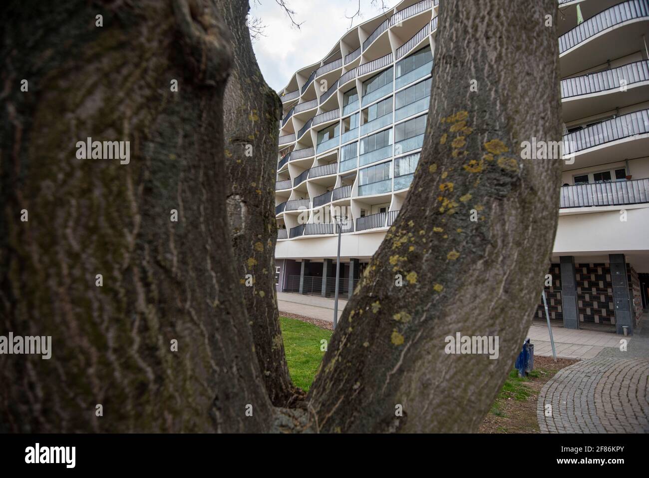 Curved balconies, modern living Stock Photo - Alamy