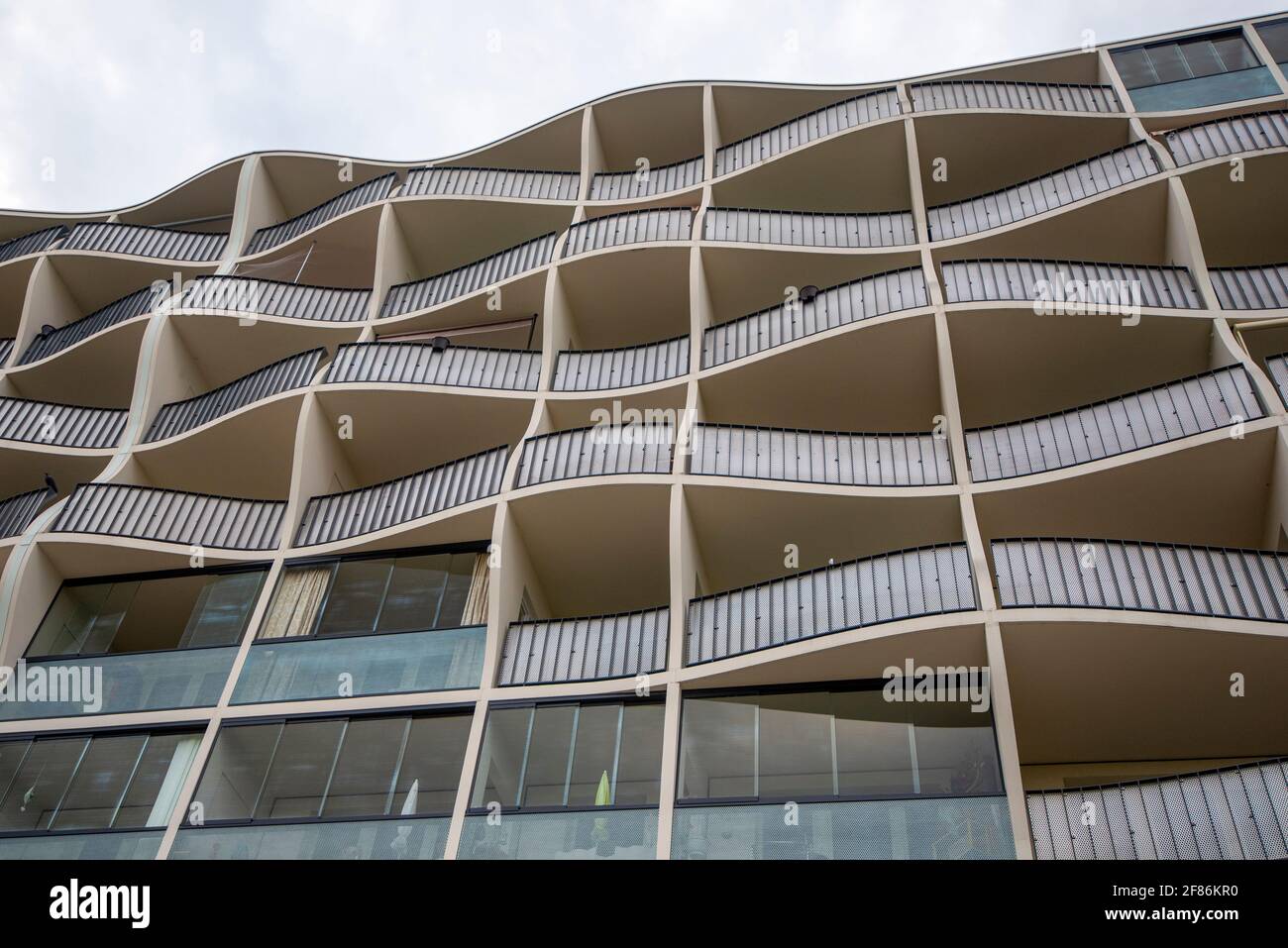 Curved balconies, modern living Stock Photo - Alamy