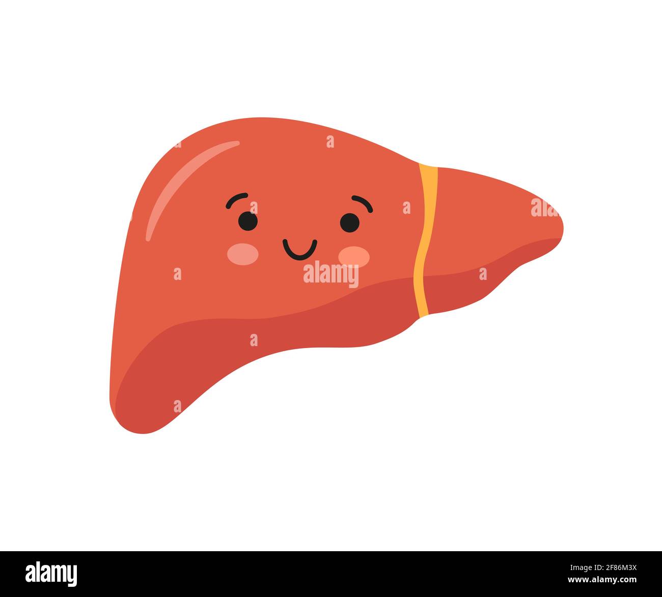 Healthy happy smiling cute liver character. Vector illustration Stock ...