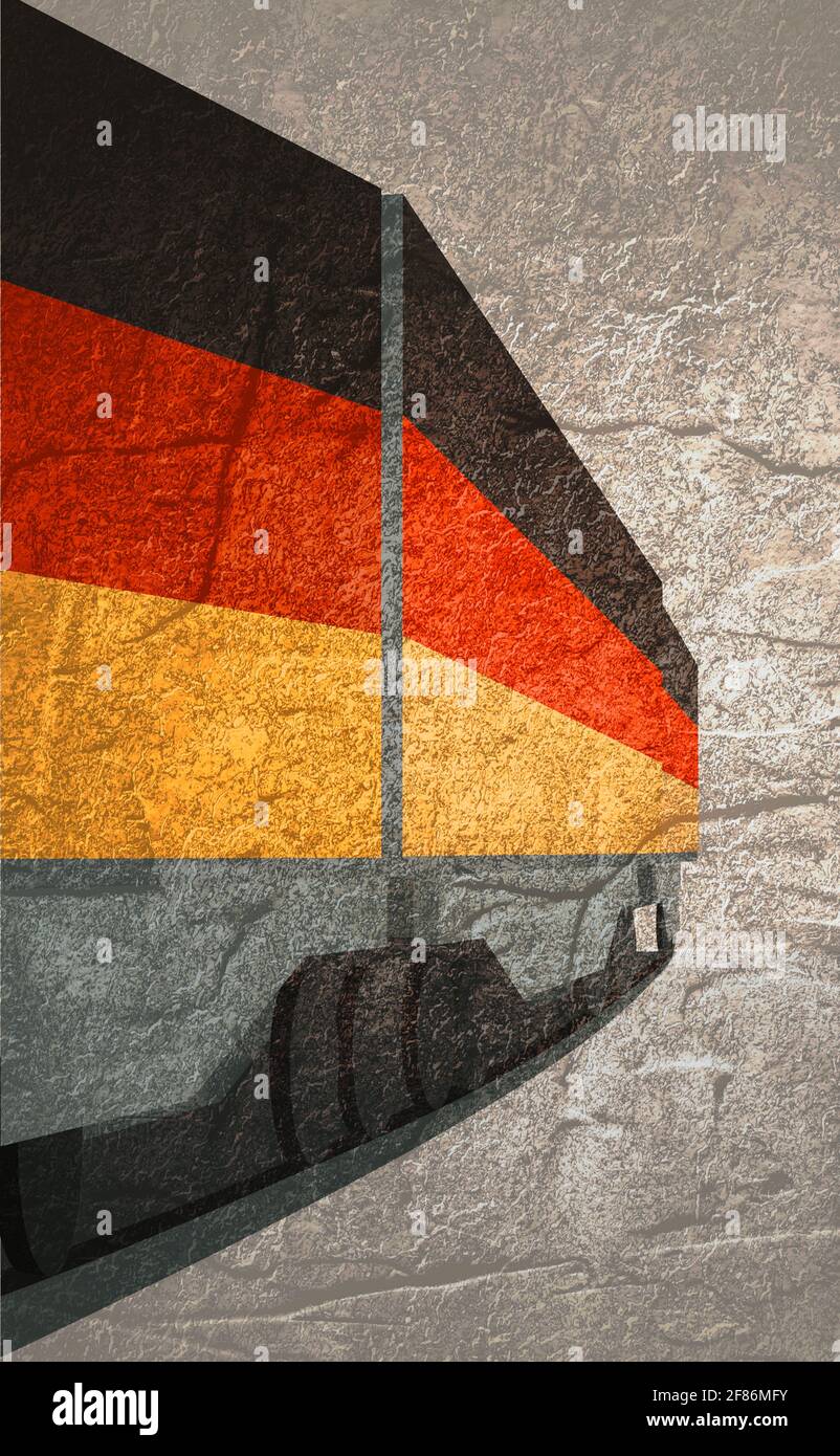 Train Freight transportation. Cargo transit. Container textured by flag ...