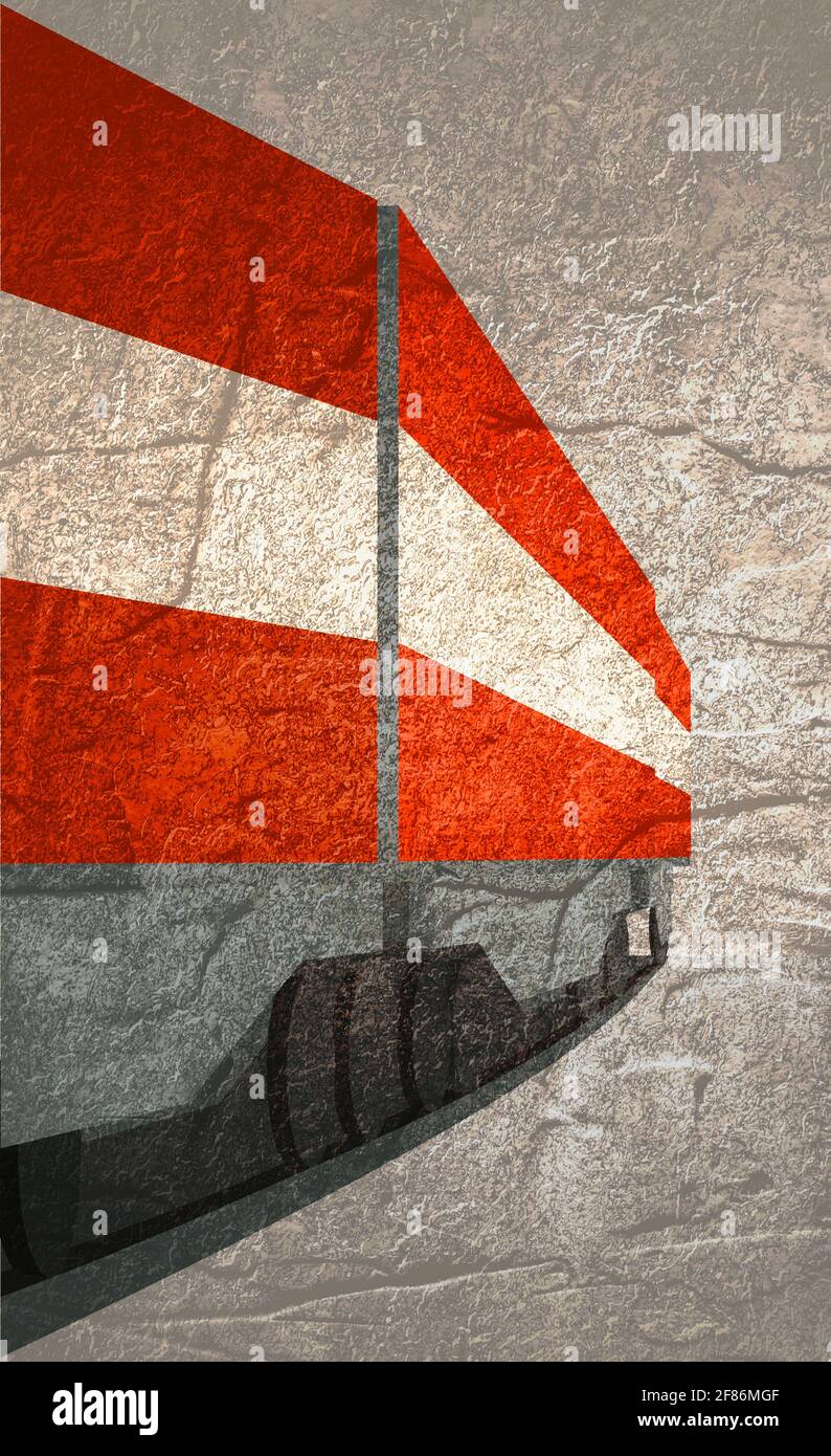 Train Freight transportation. Cargo transit. Container textured by flag ...
