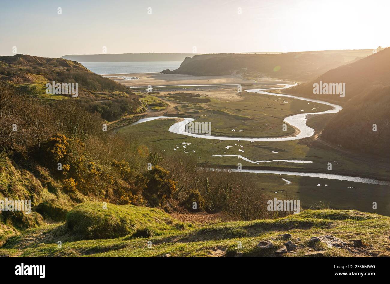 Gower peninsula three cliffs bay hi-res stock photography and images ...