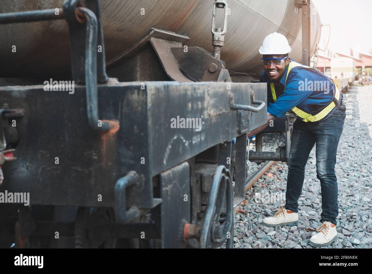 African american train engineer hi-res stock photography and images - Alamy