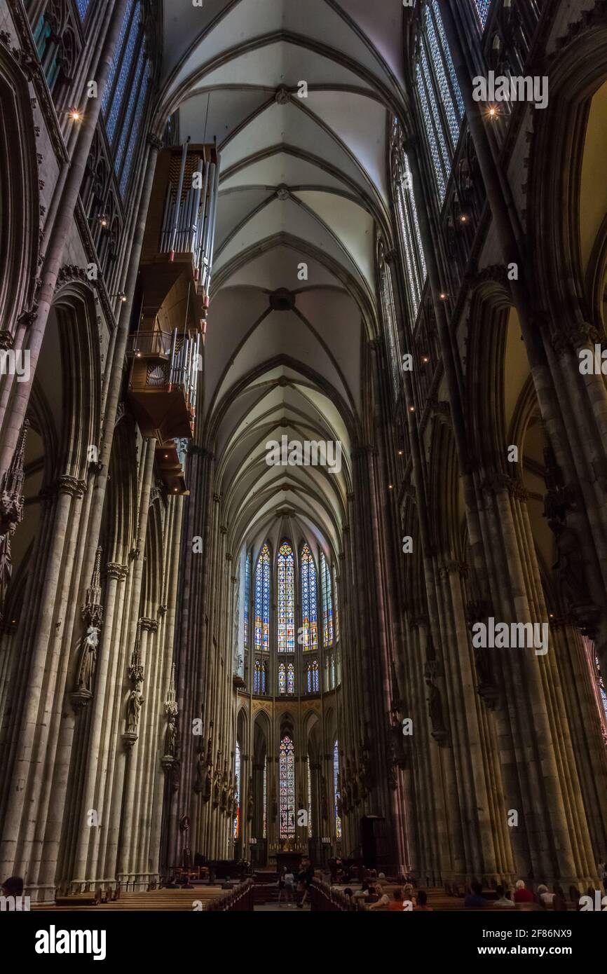 Interior of the historic Dom church of Cologne, Germany Stock Photo - Alamy