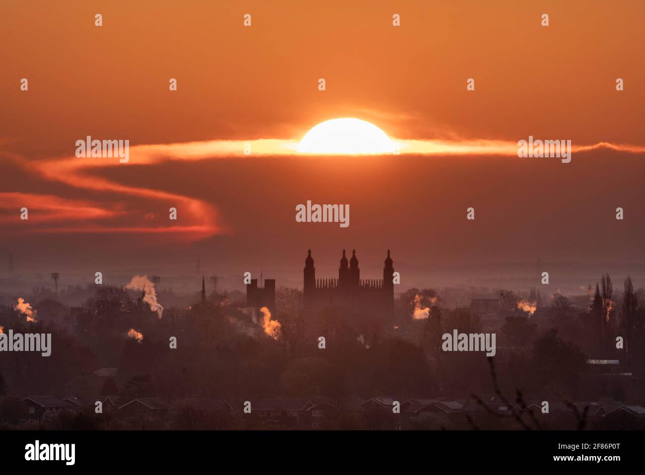 Spring sunrise over Cambridge, UK Stock Photo - Alamy