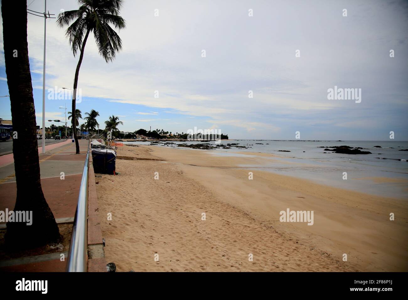 salvador, bahia / brazil - march 21, 2020: view of Itapua beach in ...