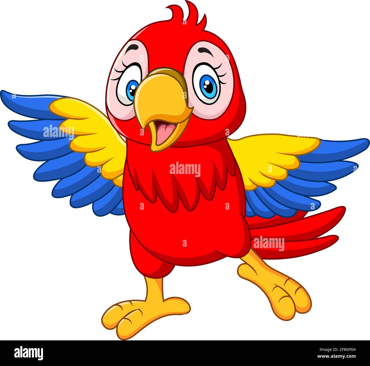 Cartoon funny baby macaw on white background Stock Vector Image & Art ...