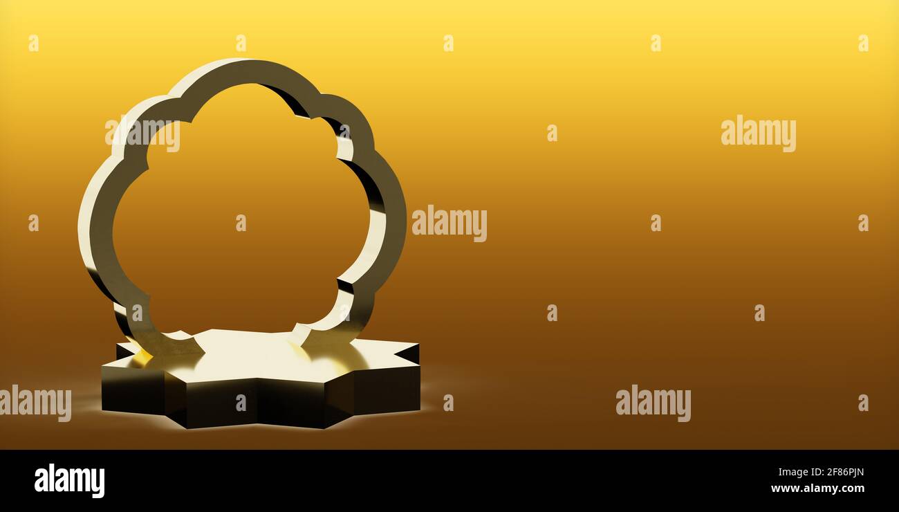3D rendered geometric studio scene in Arabic Stage Podium Form. Empty ...