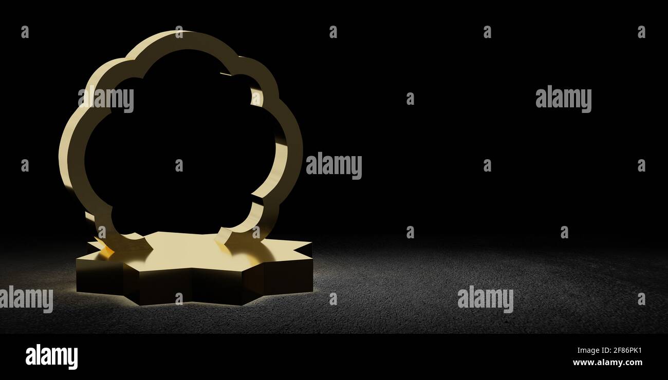 3D rendered geometric studio scene in Arabic Stage Podium Form. Empty ...