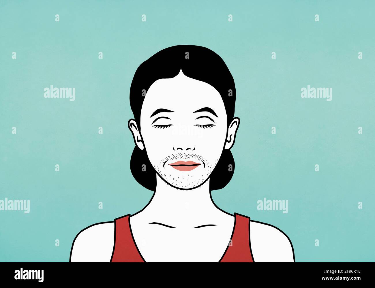 Transgender woman with stubble beard Stock Photo - Alamy