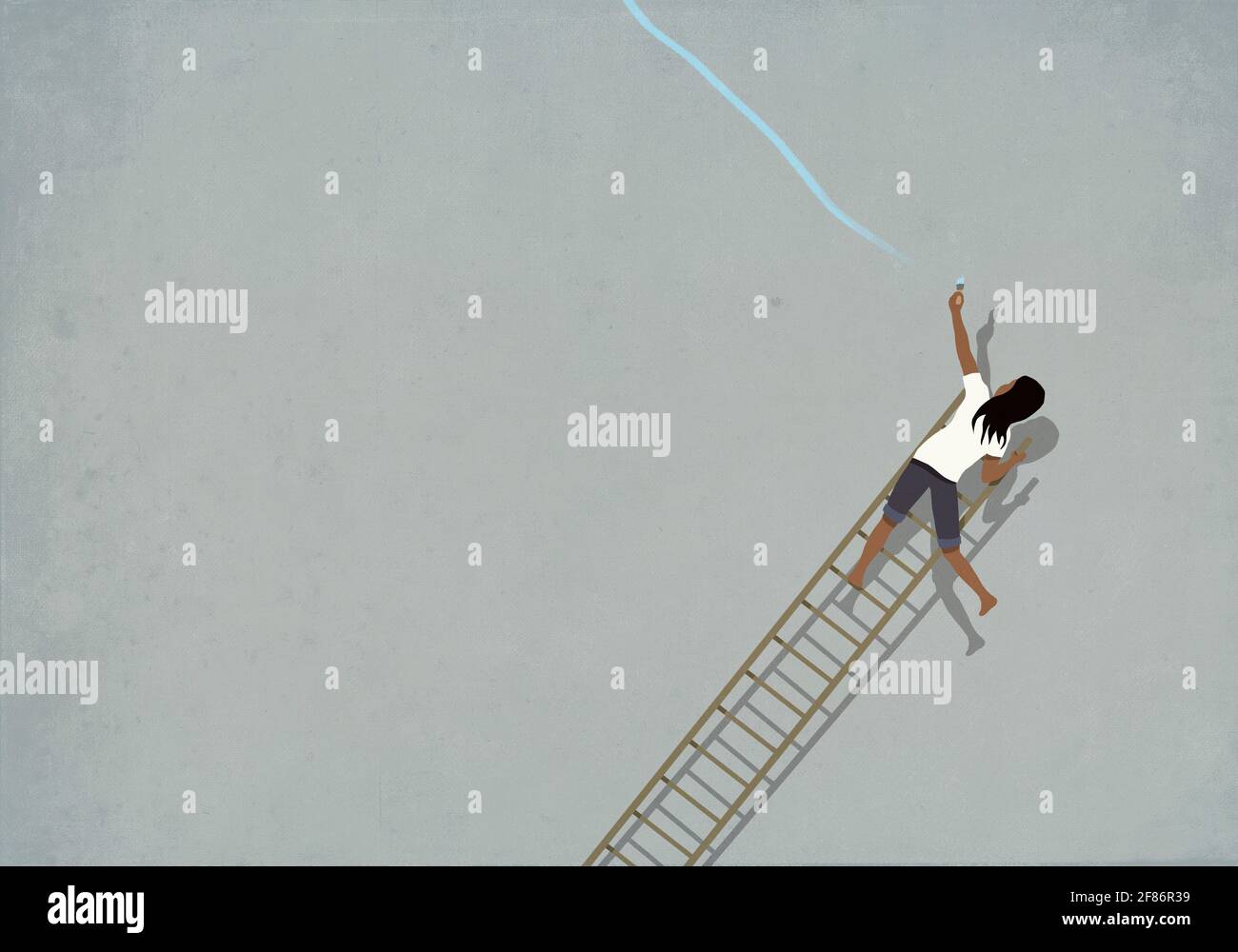 Woman falling ladder hi-res stock photography and images - Alamy