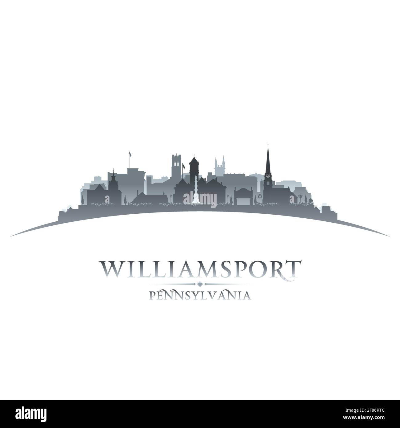 Williamsport Pennsylvania city skyline vector silhouette illustration ...
