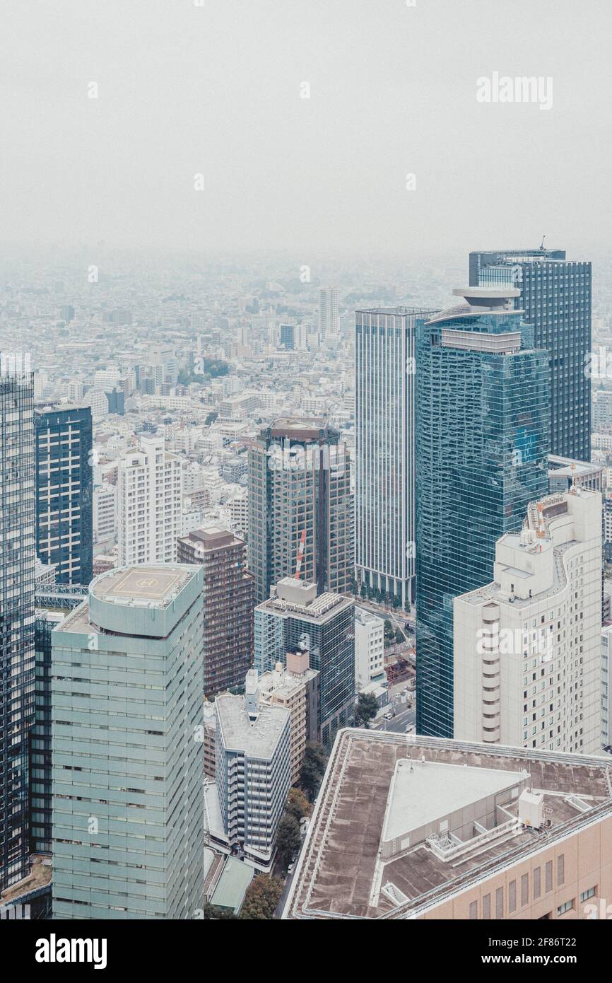 Aerial view highrise buildings and cityscape, Tokyo, Japan Stock Photo ...