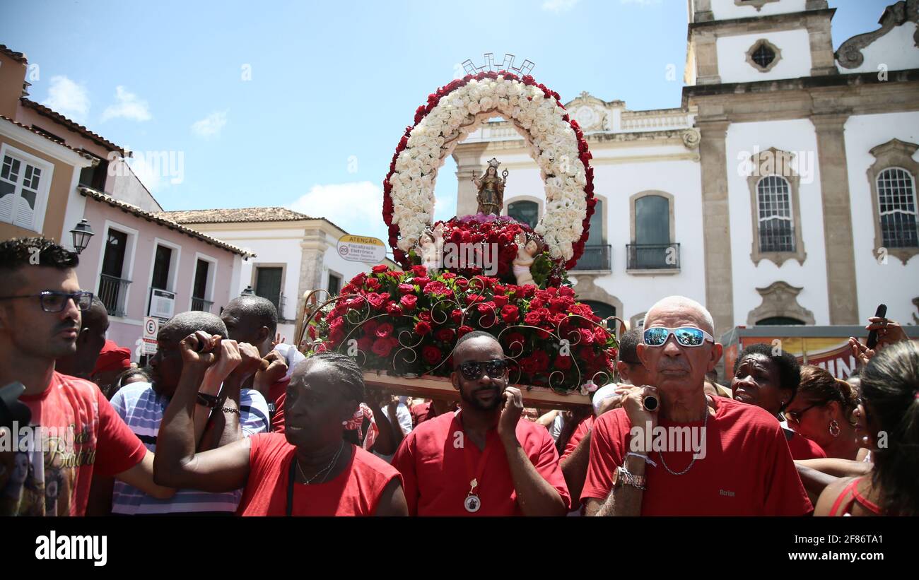 salvador, bahia / brazil - december 4, 2019: Devotees of Santa Barbara ...