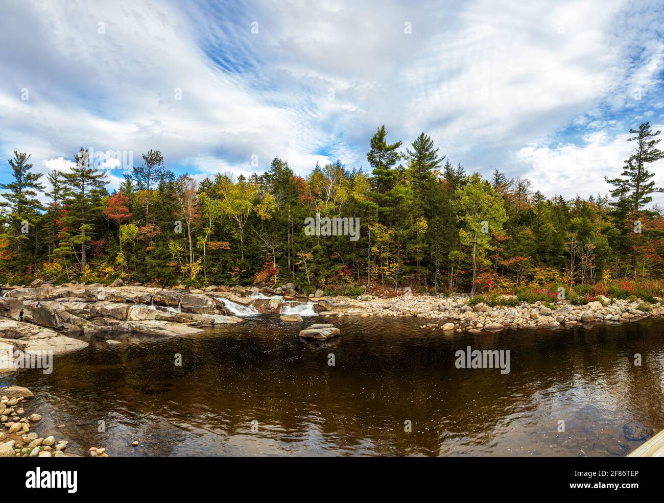 Waterfalls of New Hampshire in Fall Season Stock Photo - Alamy