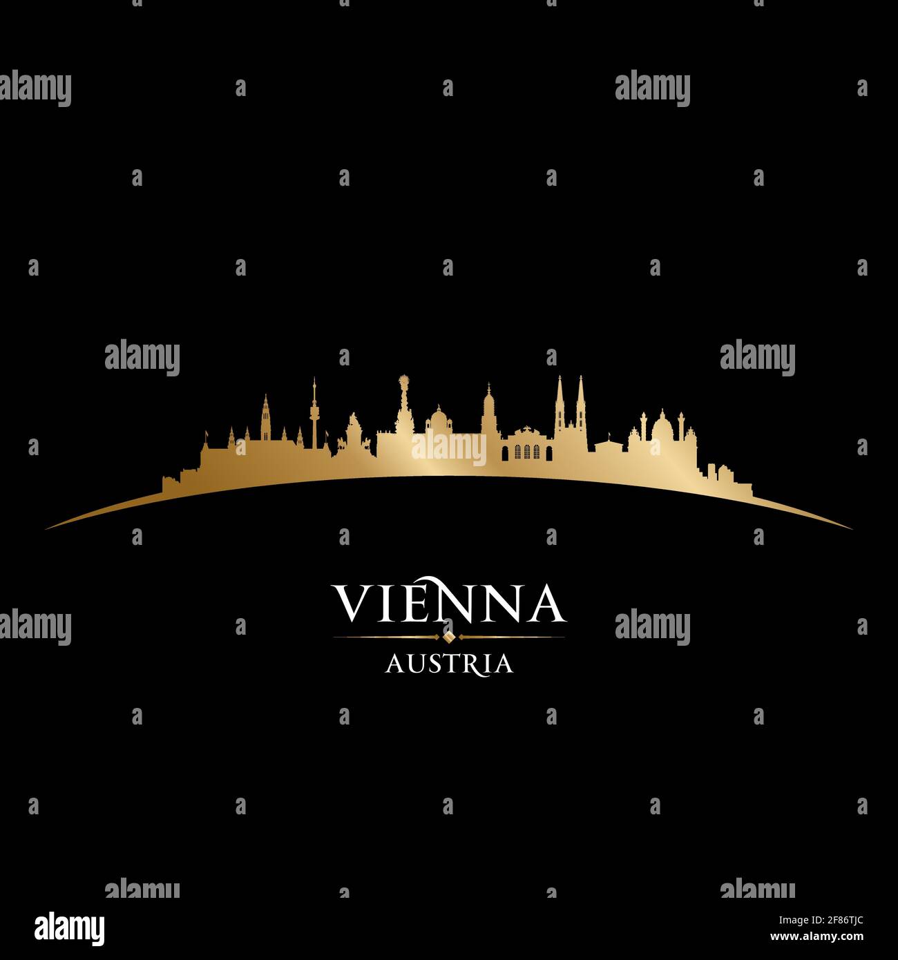 Vienna Austria city skyline silhouette. Vector illustration Stock ...