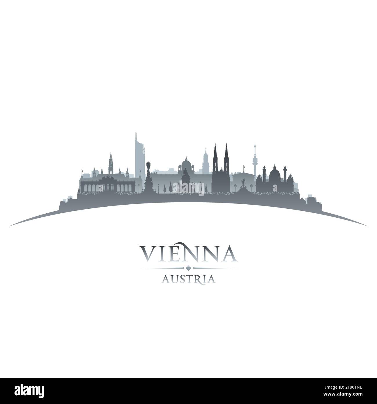 Vienna Austria city skyline silhouette. Vector illustration Stock ...