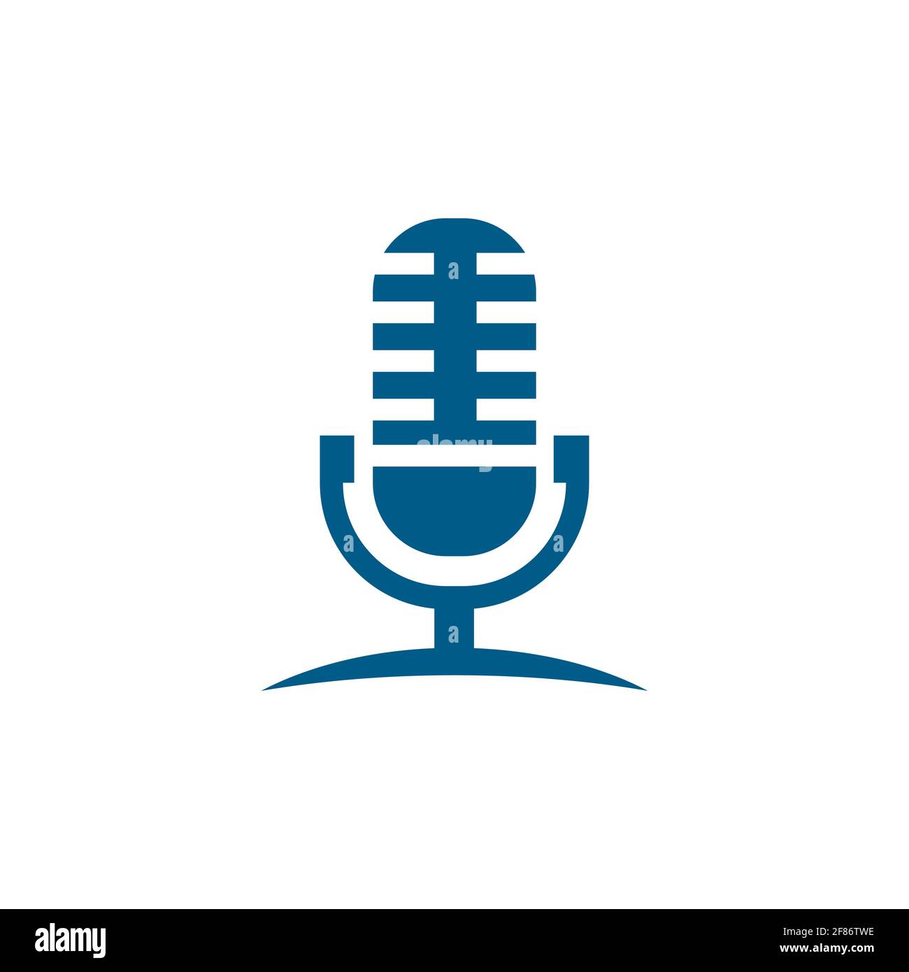 Microphone Blue Icon On White Background. Blue Flat Style Vector ...