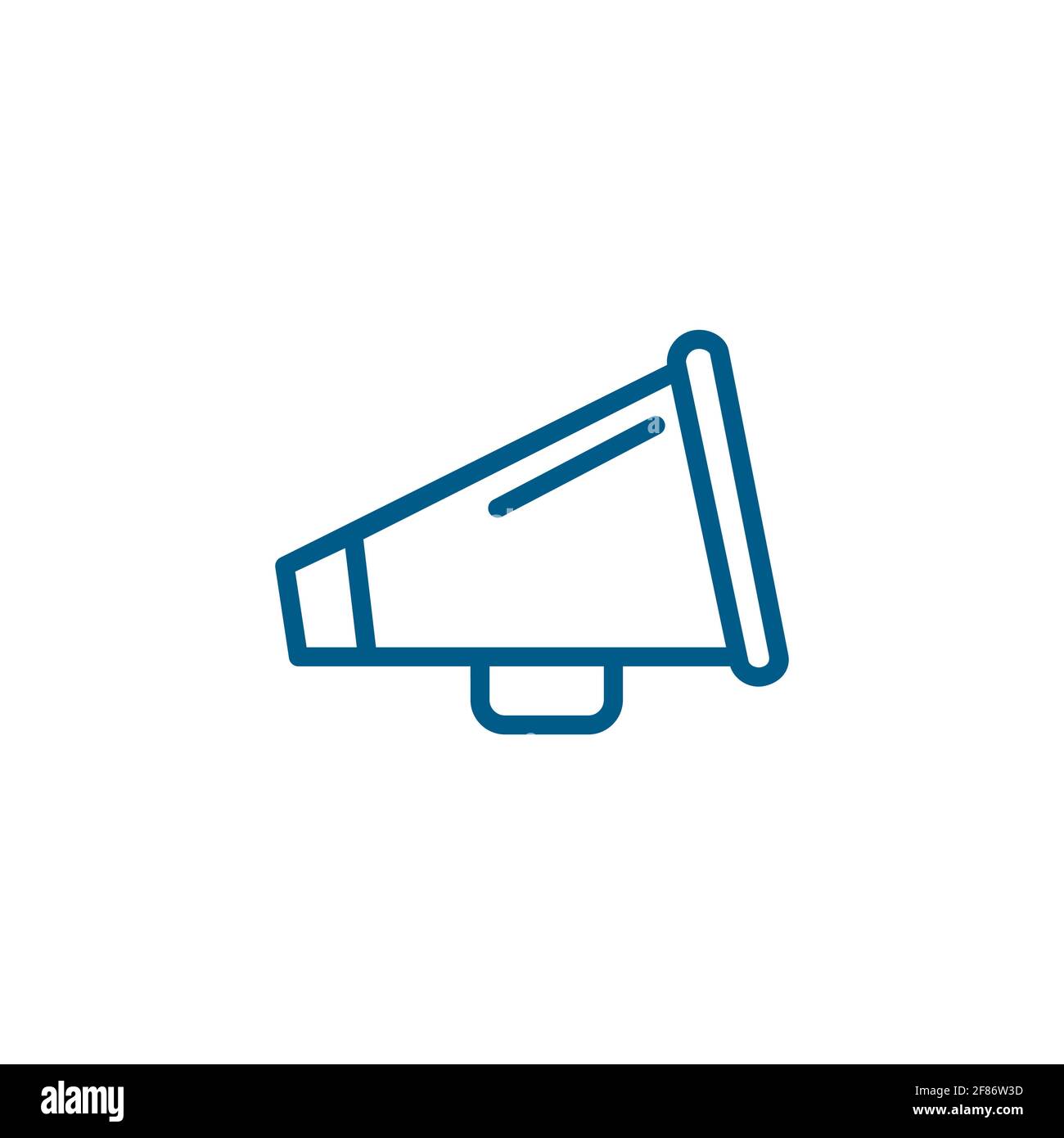 Megaphone Line Blue Icon On White Background. Blue Flat Style Vector ...
