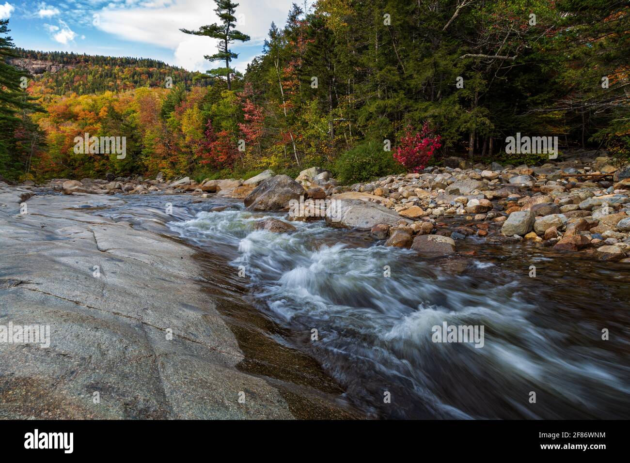 Waterfalls of New Hampshire in Fall Season Stock Photo - Alamy