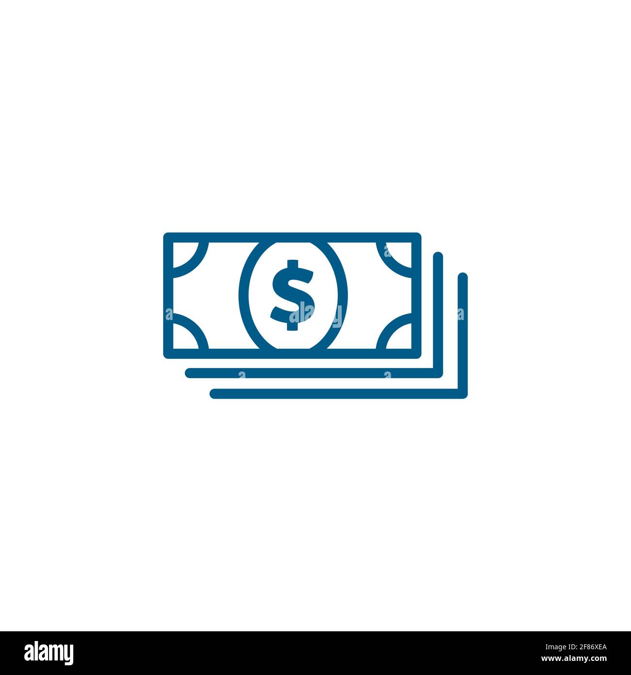 Money Line Blue Icon On White Background. Blue Flat Style Vector ...