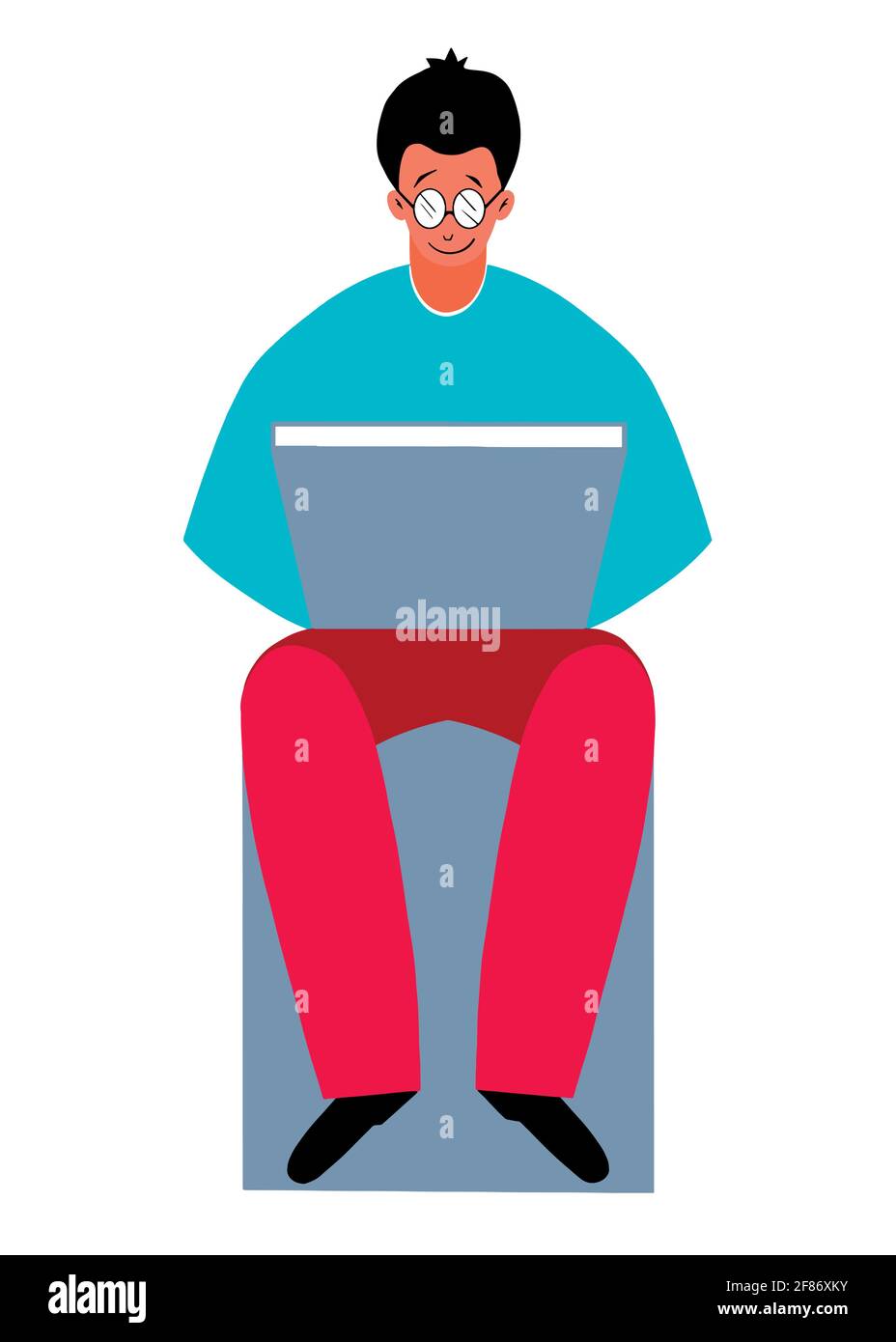 Man typing cartoon Stock Vector Images - Alamy