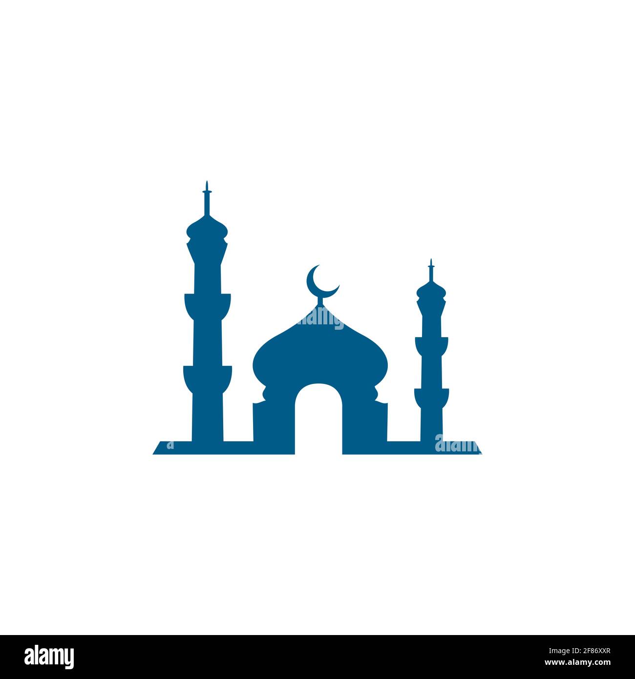 Mosque Blue Icon On White Background. Blue Flat Style Vector ...