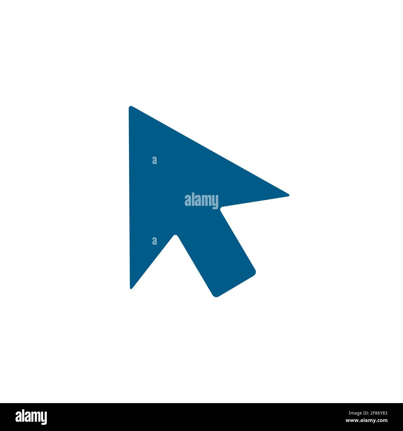 Mouse Cursor Blue Icon On White Background. Blue Flat Style Vector ...