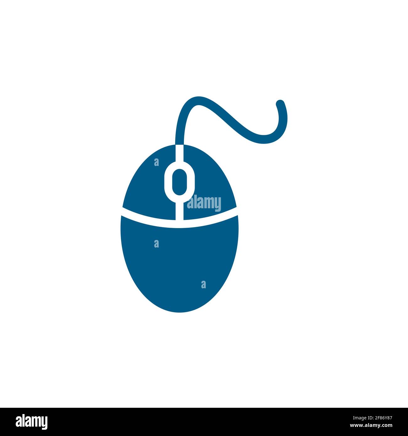 Mouse Blue Icon On White Background. Blue Flat Style Vector ...