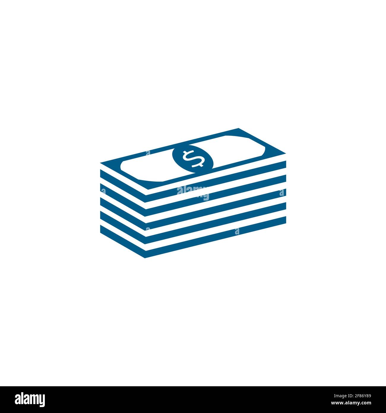 Money Blue Icon On White Background. Blue Flat Style Vector ...