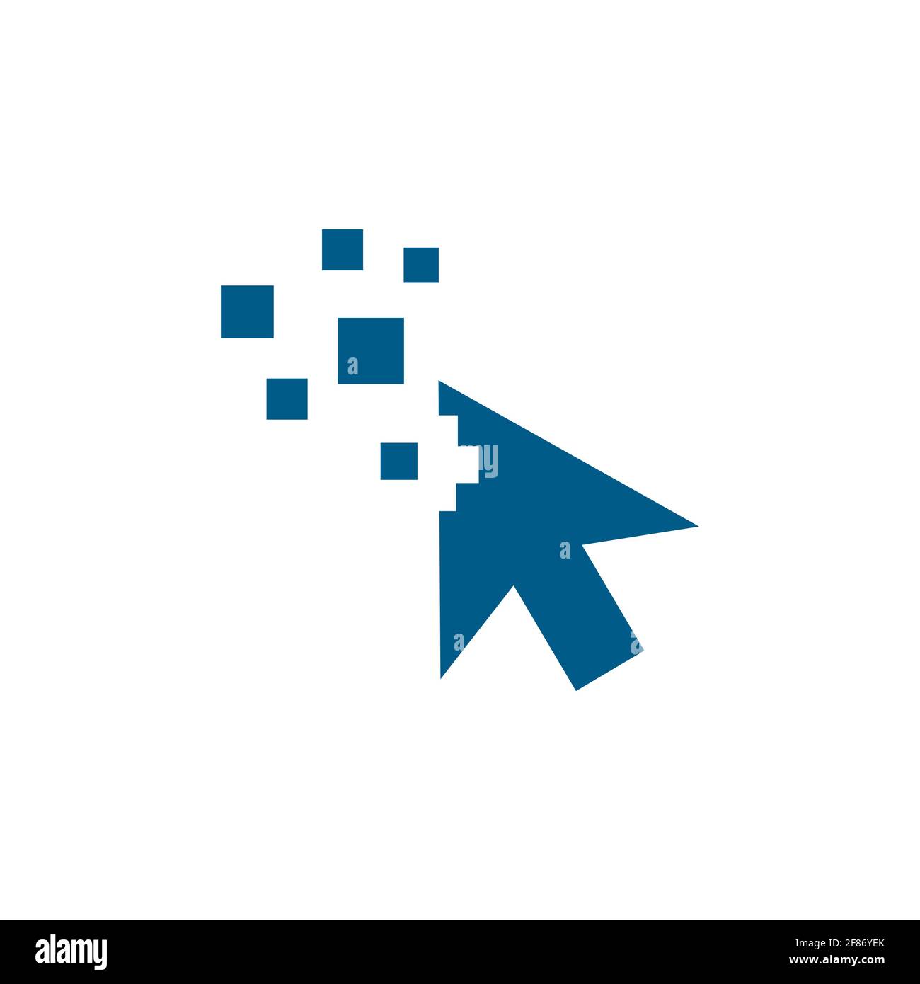 Mouse Cursor Blue Icon On White Background. Blue Flat Style Vector ...